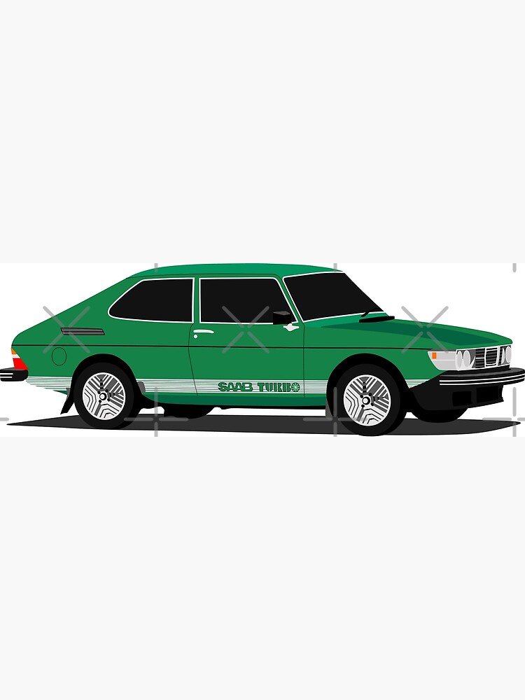 "Green Saab 99 Turbo" Art Print by Doug1234 | Redbubble