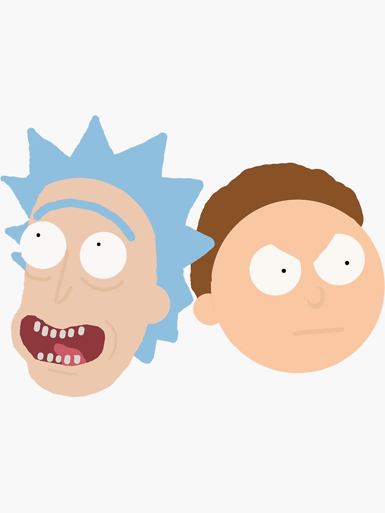 "Happy Rick Angry Morty - Rick and Morty" Sticker by MuhammedAli ...