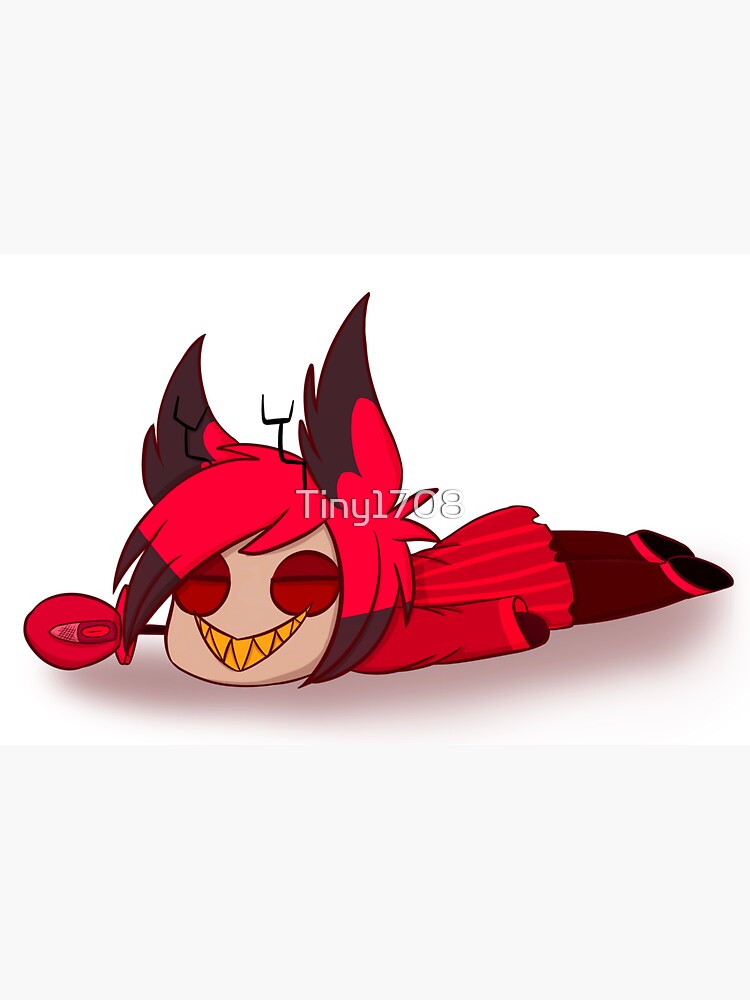 "hazbin hotel alastor Chibi sploot " Sticker by Tiny1708 | Redbubble