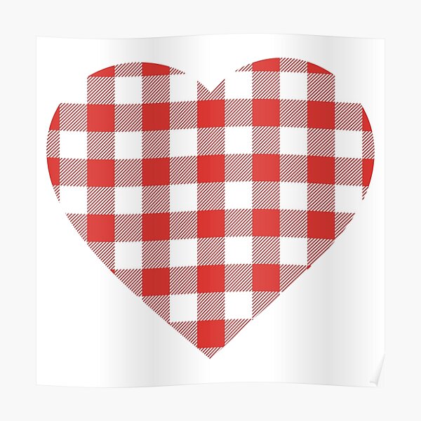 "Red Gingham Heart" Poster for Sale by OculusReparo | Redbubble