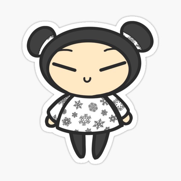 "White Snowflake Pucca" Sticker by aishiiart | Redbubble