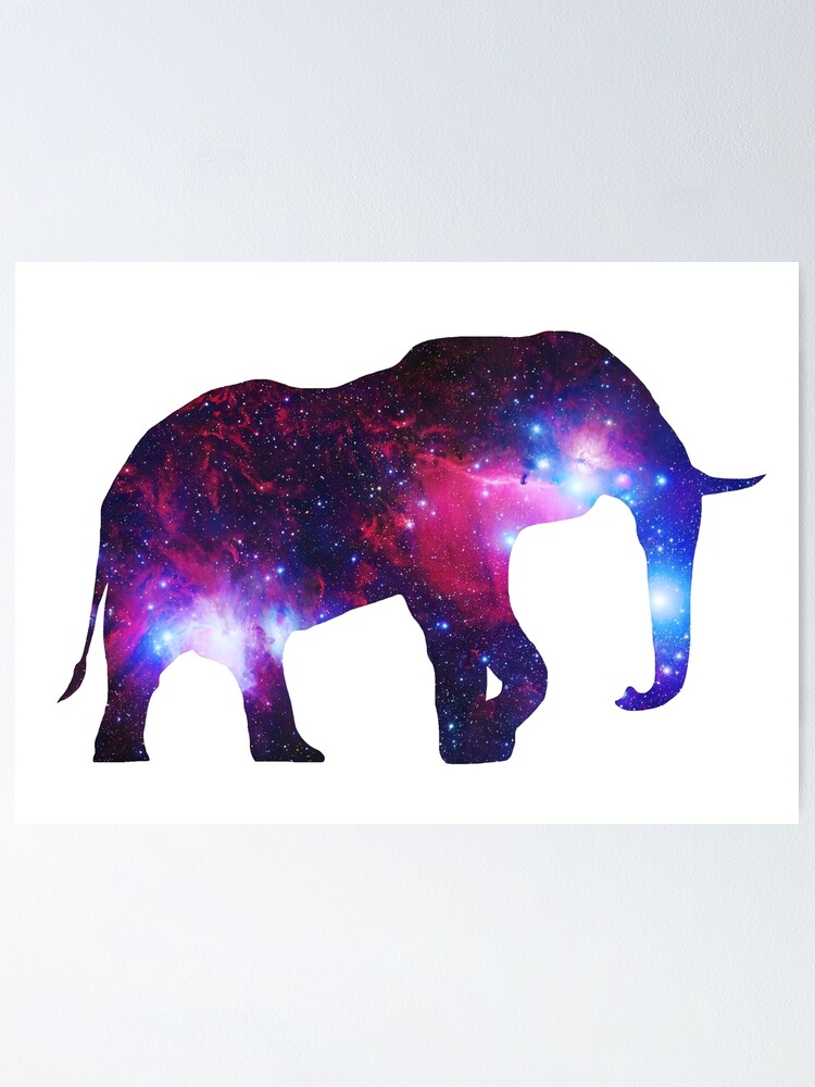"Galaxy Elephant" Poster by DarkFireNacho | Redbubble