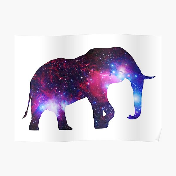 "Galaxy Elephant" Poster by DarkFireNacho | Redbubble