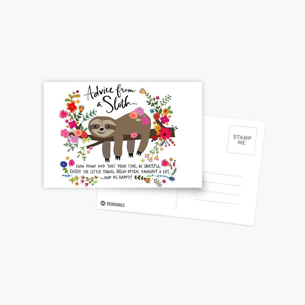 "Advice From A Sloth" Greeting Card for Sale by rkc07156876897 | Redbubble
