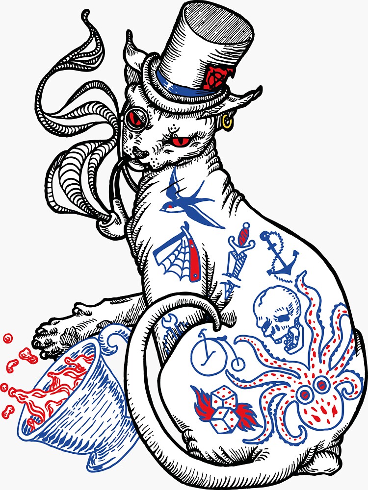 "Steampunk sphinx cat" Sticker for Sale by IgnisNyke | Redbubble