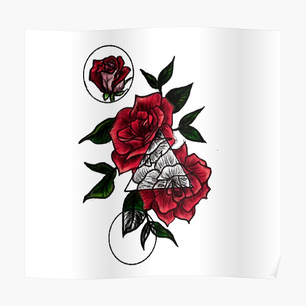 "rose&geometry art" Poster by RinaSid | Redbubble