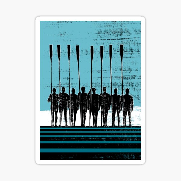 "Rowing Crew in Black and Blue" Sticker for Sale by Tam-Ara | Redbubble