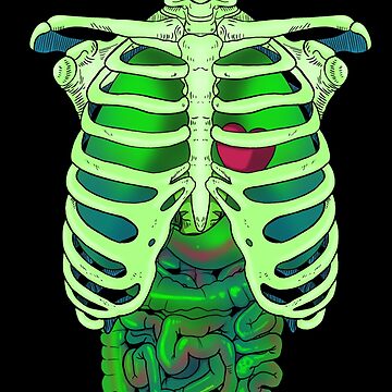 "Green Zombie Ribs" Sticker for Sale by Monstrositeez | Redbubble
