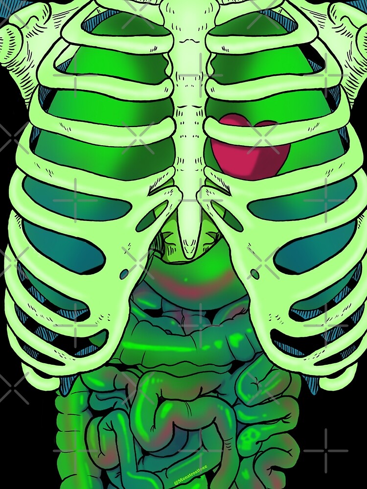 "Green Zombie Ribs" T-shirt for Sale by Monstrositeez | Redbubble ...