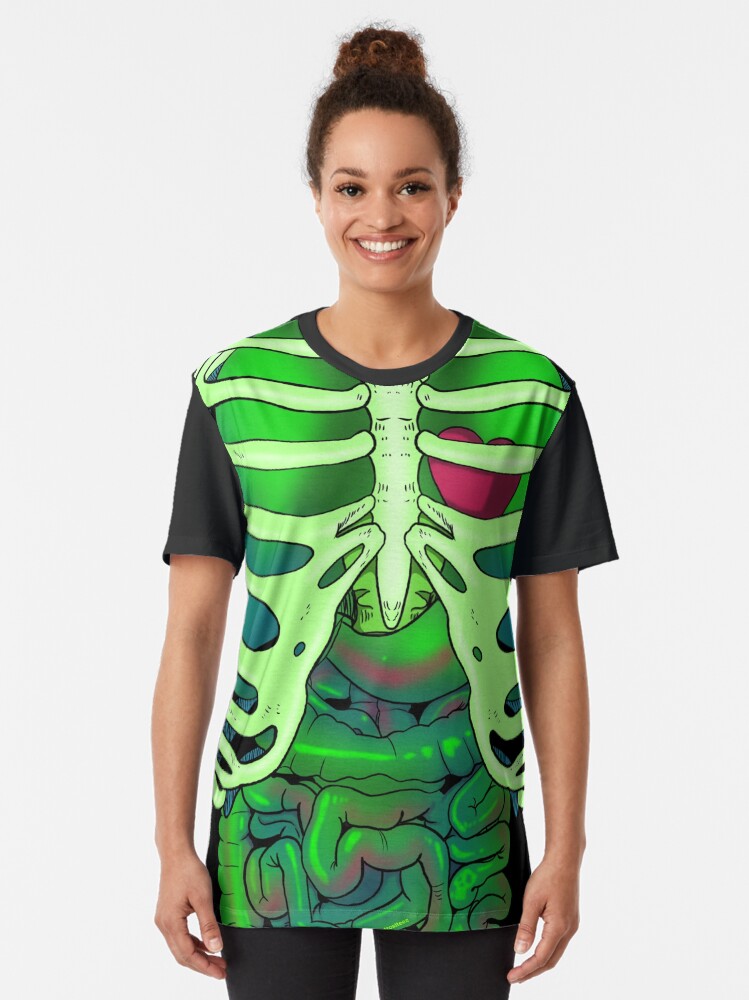 "Green Zombie Ribs" T-shirt for Sale by Monstrositeez | Redbubble ...