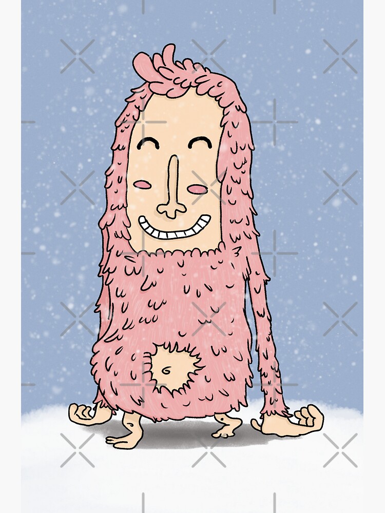 "Pink Yeti Poster" Sticker by Marcin-Flejszer | Redbubble