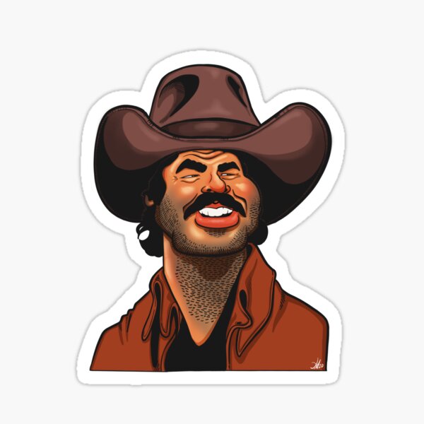 "Burt Reynolds Caricature" Sticker for Sale by JallenArt | Redbubble