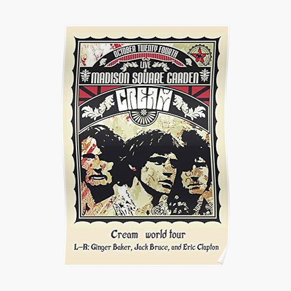 "Cream Vintage Concert Poster" Poster for Sale by Lboy7 | Redbubble