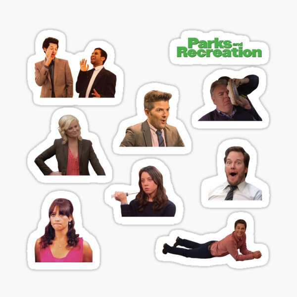 "Parks and Rec sticker pack" Sticker for Sale by morannewebb | Redbubble