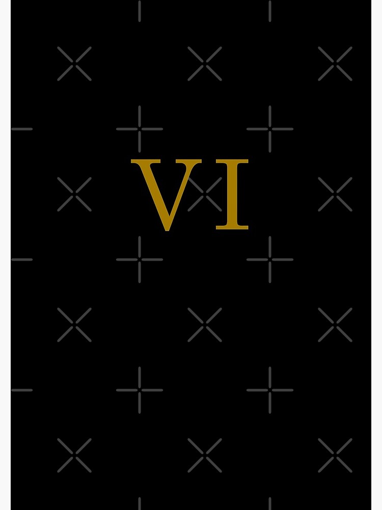 "Roman Numeral 6 | Roman Numeral VI | Roman Numerals in Gold" Spiral ...