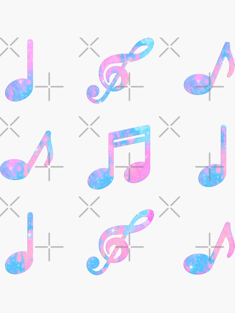 "Galaxy music notes" Sticker for Sale by OkihanaShop | Redbubble