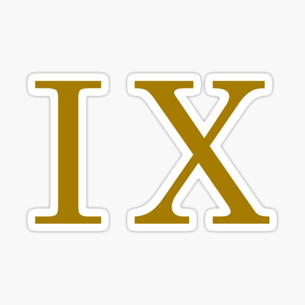 "Roman Numeral 9 | Roman Numeral IX | Roman Numerals in Gold" Sticker ...