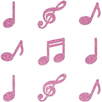 "Pink glitter music notes" Sticker for Sale by OkihanaShop | Redbubble