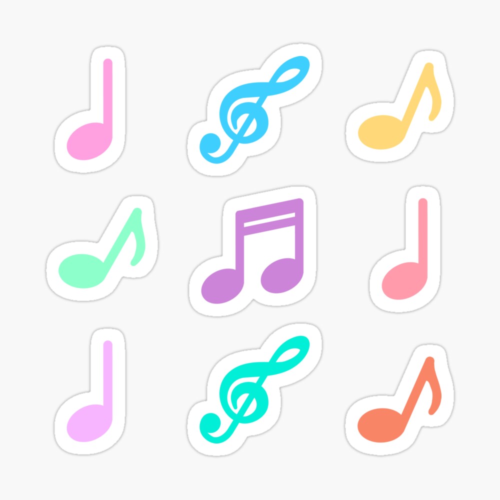 Notas Musicales Individuales De Colores Drawing Cartoon Colorful