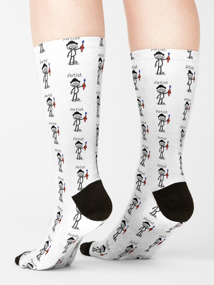 "GG Artist Stick Figure With Text" Socks by GDGCreations | Redbubble