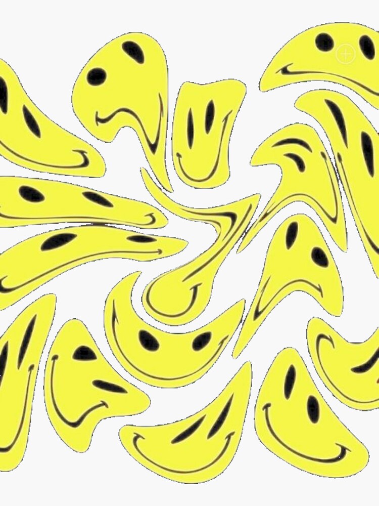 "squiggly smiley face drip" Sticker for Sale by hannahwyt | Redbubble
