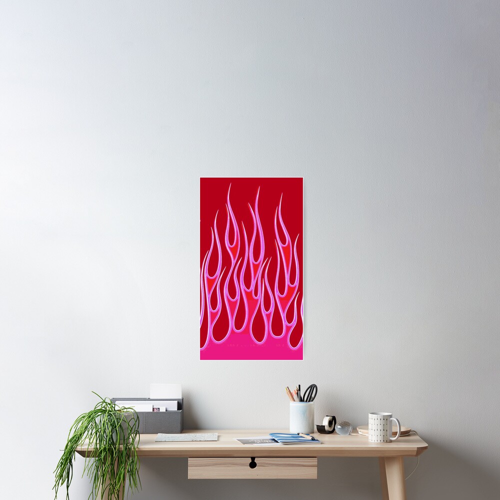 "pink red flames" Poster for Sale by hannahwyt | Redbubble