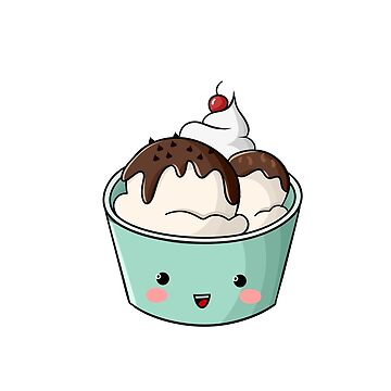 "Cute Ice Cream Sundae" Sticker for Sale by sandradoodles | Redbubble