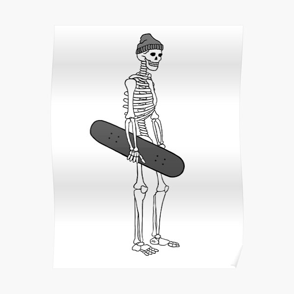 Skeleton Skateboard Posters | Redbubble