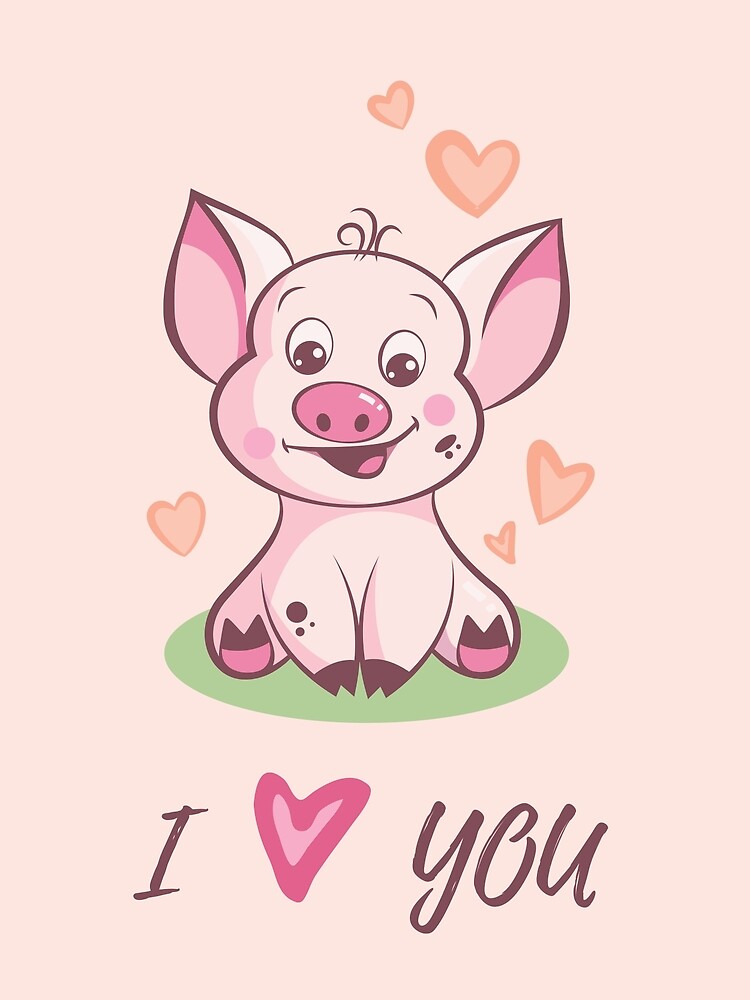 Póster «Te amo lindo bebé cerdito» de duyvolap | Redbubble