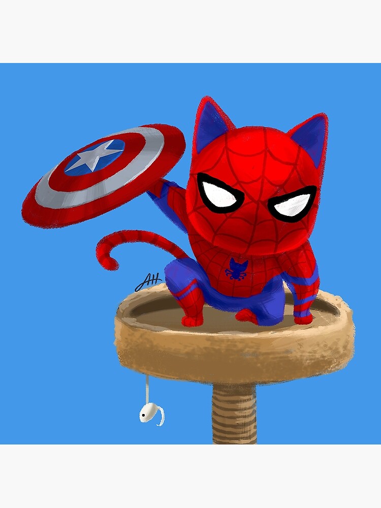 "Spider Meow Landing" Poster for Sale by hupaints | Redbubble