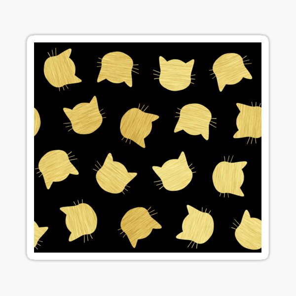 "Black & Gold Cats" Sticker for Sale by wellingtonboot | Redbubble