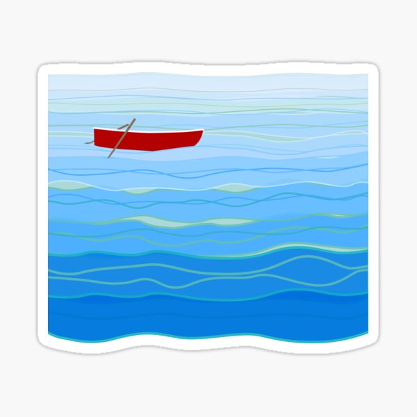 "Little red boat" Sticker for Sale by helengarvey | Redbubble