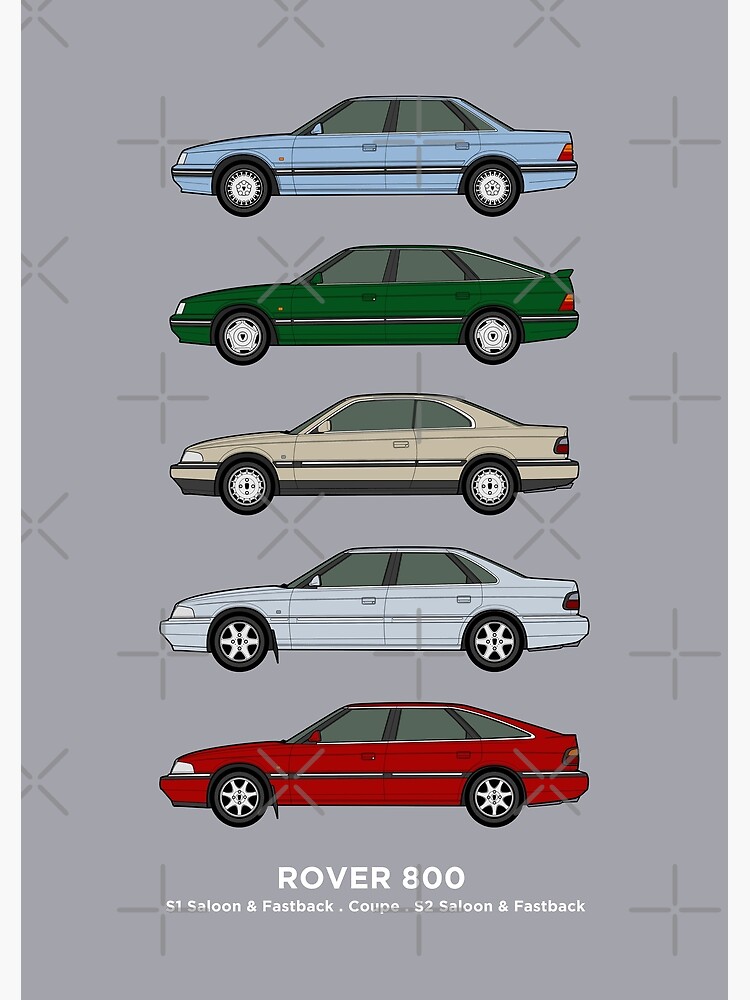 "Rover 800 Classic Car Collection" Poster for Sale by RJWautographics ...