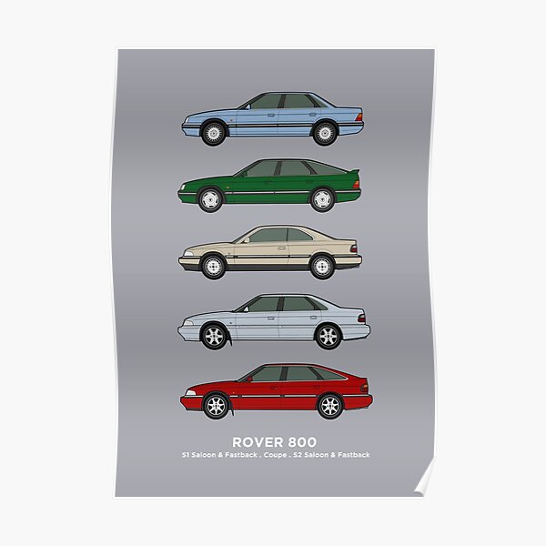 "Rover 800 Classic Car Collection" Poster for Sale by RJWautographics ...