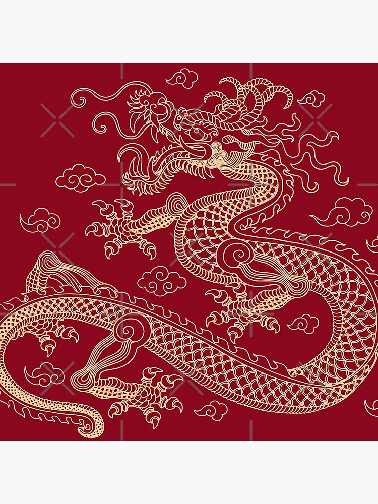 Gold Chinese Dragon Throw Pillow For Sale By Soccatamam Redbubble