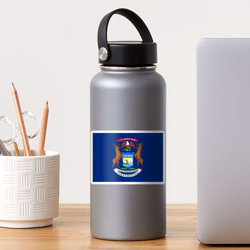 "Michigan State Flag Stickers, Gifts and other Products " Sticker for ...