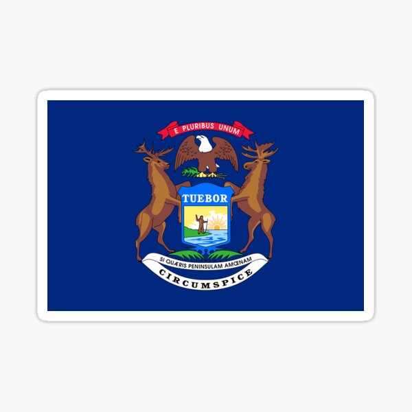 "Michigan State Flag Stickers, Gifts and other Products " Sticker for ...