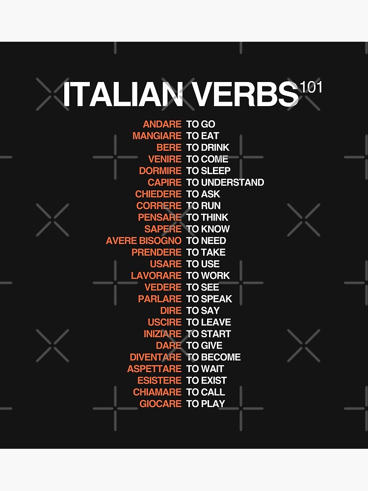 "Italian Verbs 101 - Italian Language" Poster by isstgeschichte | Redbubble
