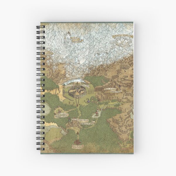 "The Lands of Termina - Giclée Map" Spiral Notebook for Sale by ...