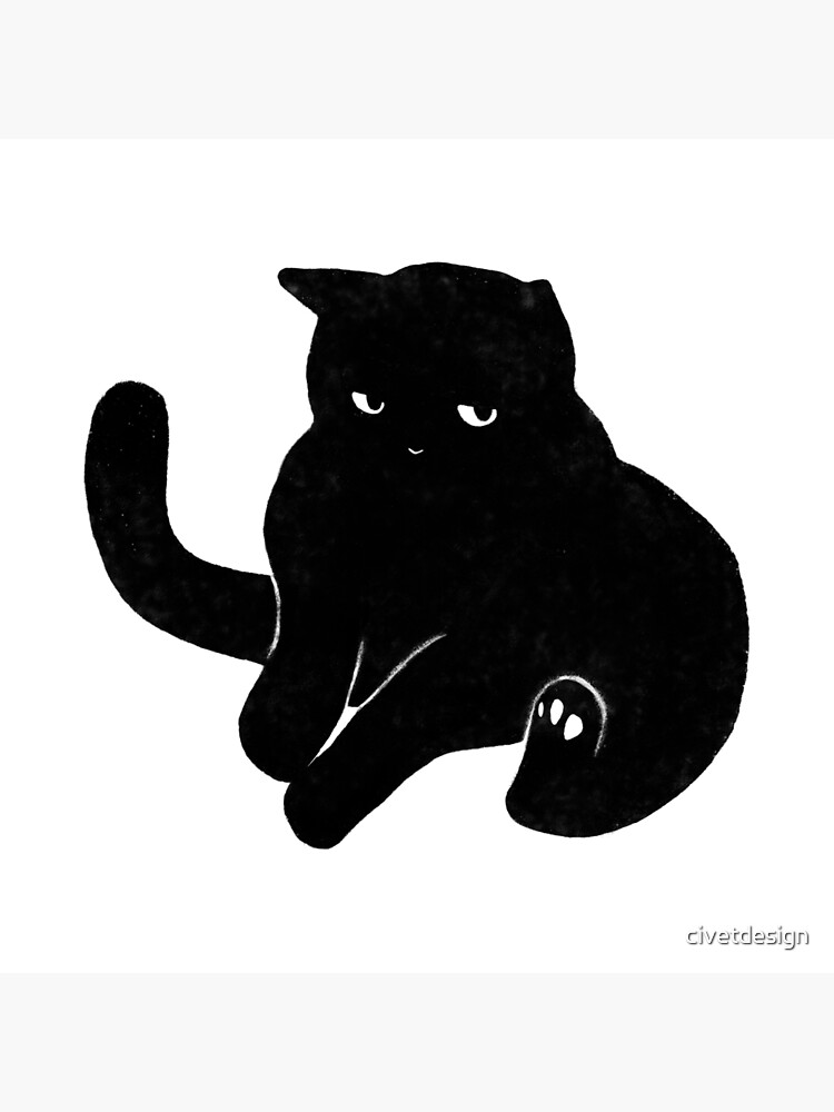 "Derpy Sad Fat Cat Sitting Down Doodle" Photographic Print for Sale by ...