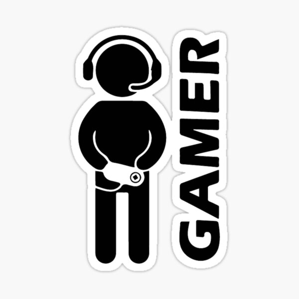"Gamer video games player with game controller and microphone headset ...