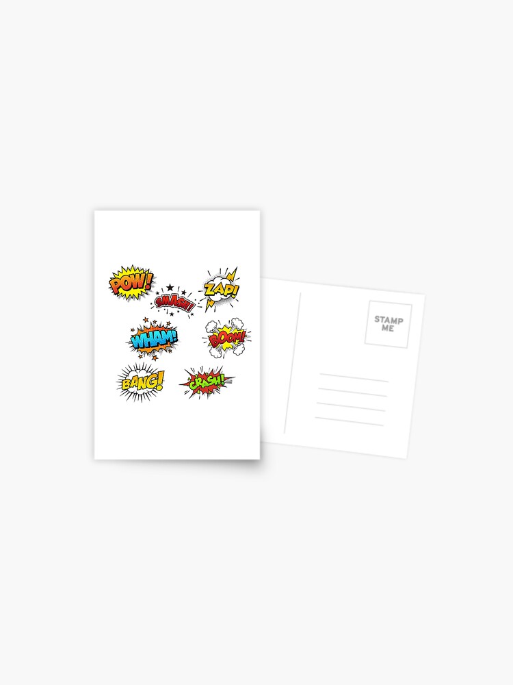 "Comic Book Stickers" Postcard for Sale by PENNYCAN | Redbubble