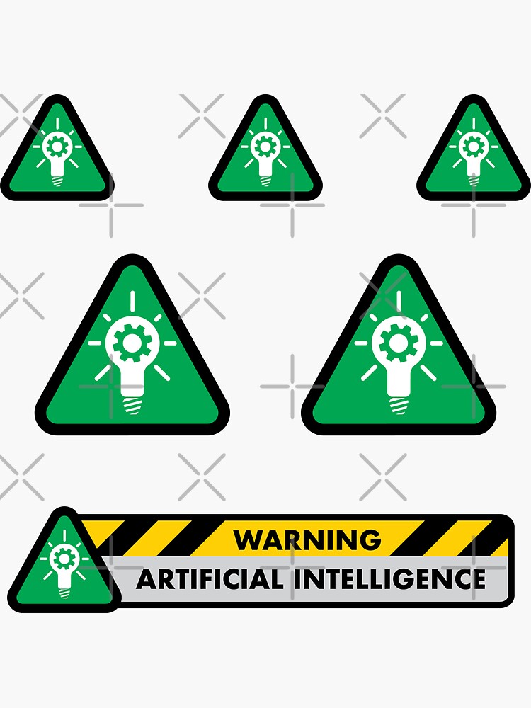 "Artificial Intelligence Warning Sticker Set" Sticker by brainthought ...