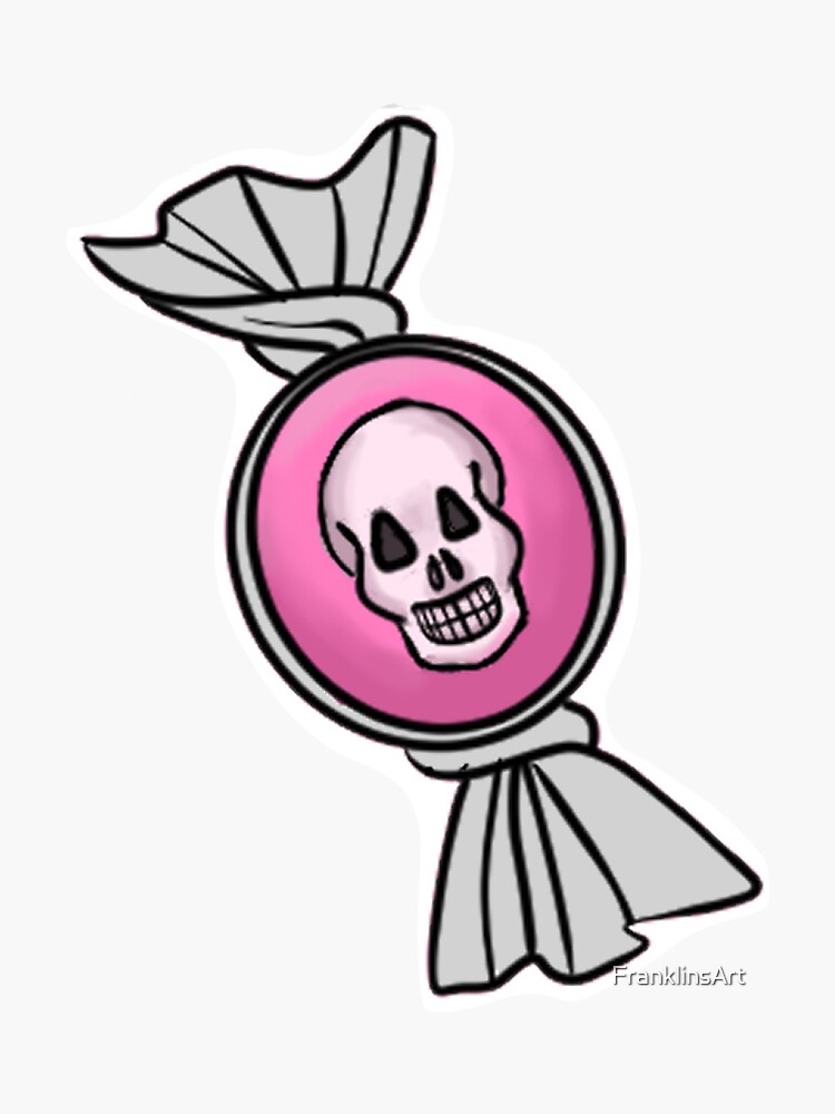 "Deadly Sweet Skull Candy" Sticker for Sale by FranklinsArt | Redbubble