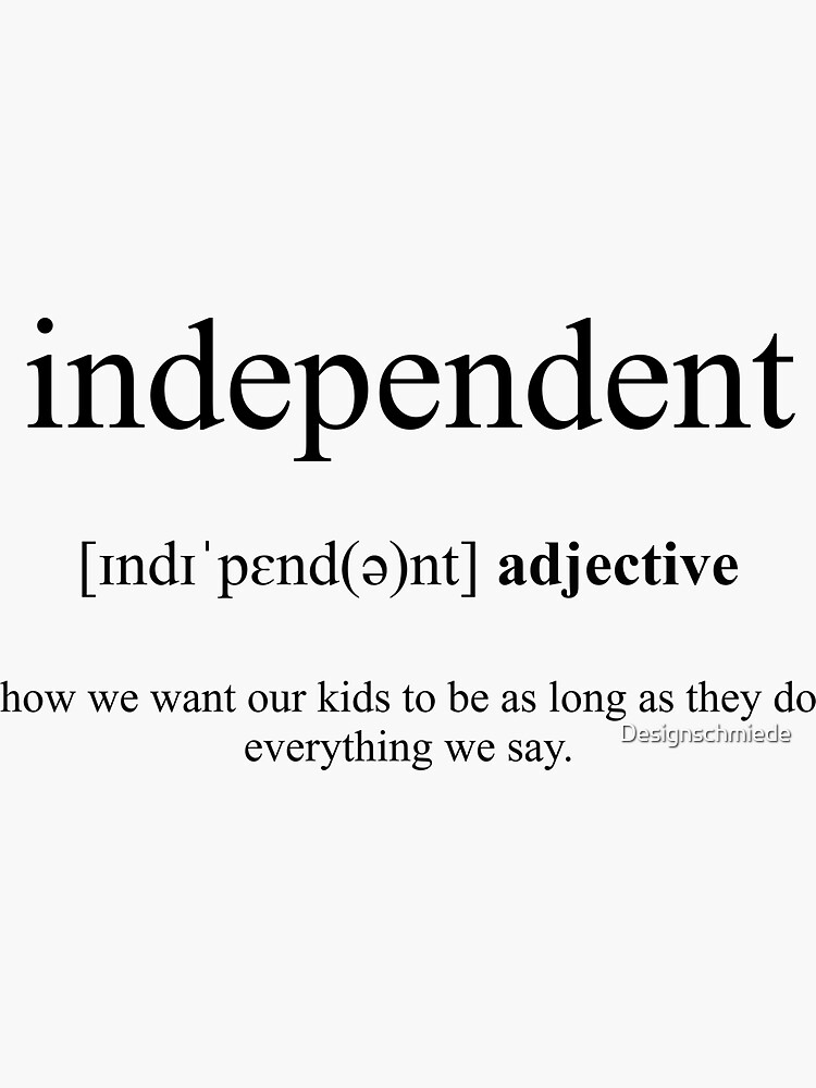 "Independent Definition | Dictionary Collection" Sticker by ...