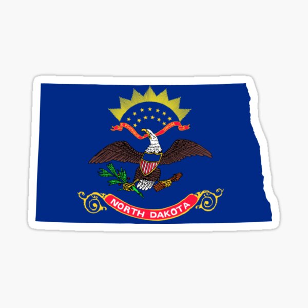 "North Dakota Flag Map" Sticker for Sale by marosharaf | Redbubble