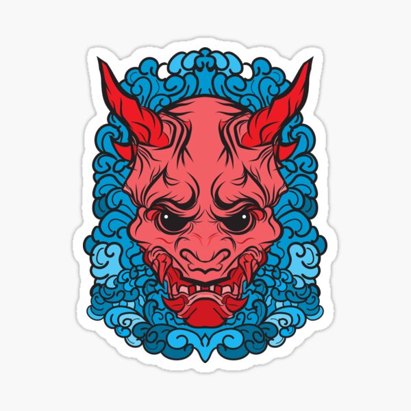 "Japanese Demon " Sticker for Sale by simonrehnmark | Redbubble