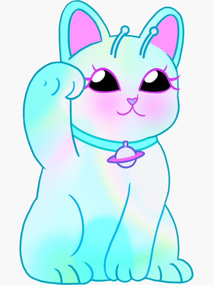 "Alien cat pastel stickers kawaii aesthetic" Sticker for Sale by ...