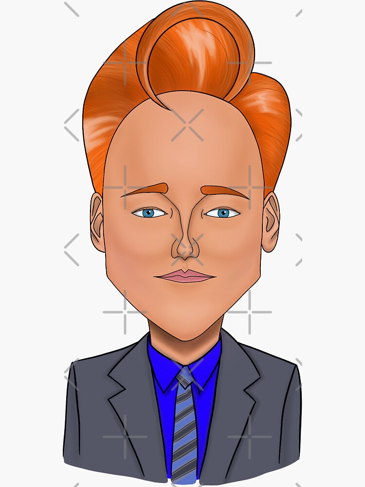 "Conan O’Brien cartoon" Sticker by GoolPictures | Redbubble