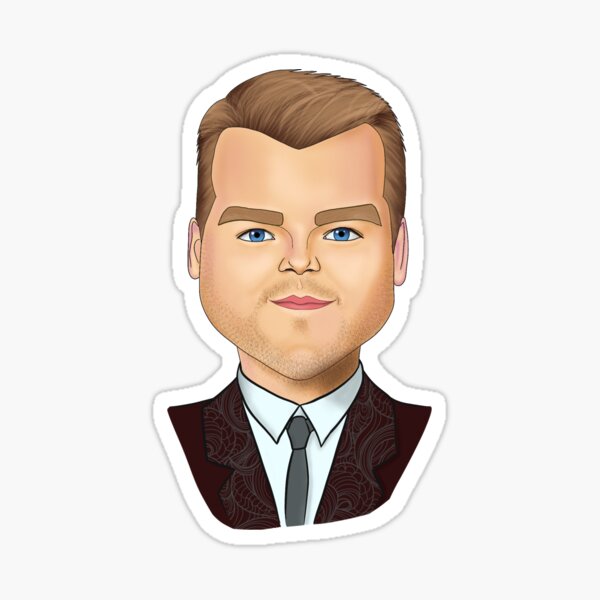 "James Corden cartoon" Sticker for Sale by GoolPictures | Redbubble